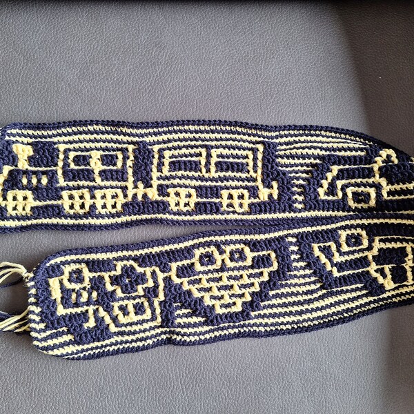 Little Train and Carriage Overlay Mosaic Crochet Block - Etsy
