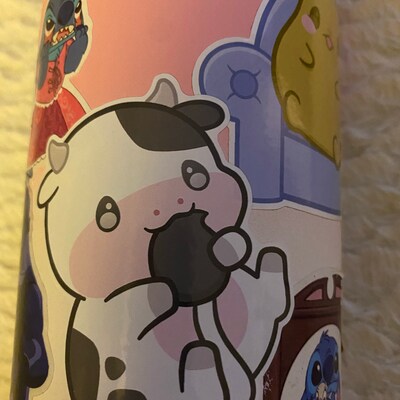 Cute Cow Munchimal Kawaii Animal Large Gloss Vinyl Notebook Laptop ...