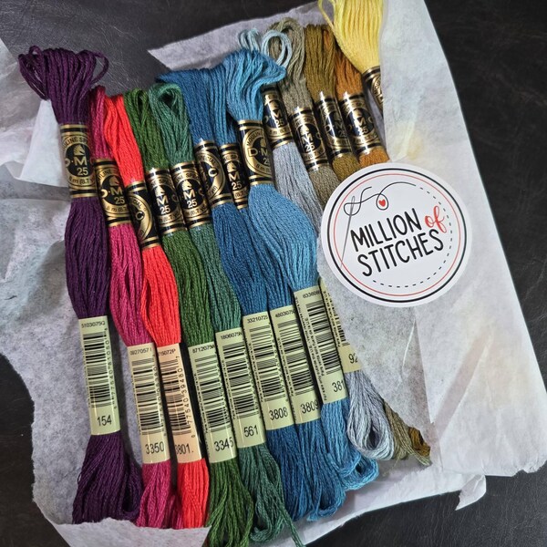 DMC NEW COLORS Embroidery Floss #1 to #35, Embroidery Threads, Dmc ...