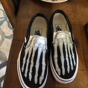 Skeleton Boney Feet Custom Vans Slip on Shoes - Etsy