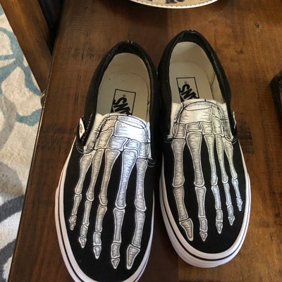 Skeleton Boney Feet Custom Vans Slip on Shoes - Etsy