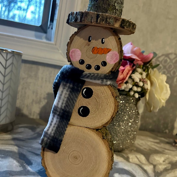 New!! Adorable Handmade Rustic Wood Snowmen! Woodland Decor, Rustic ...