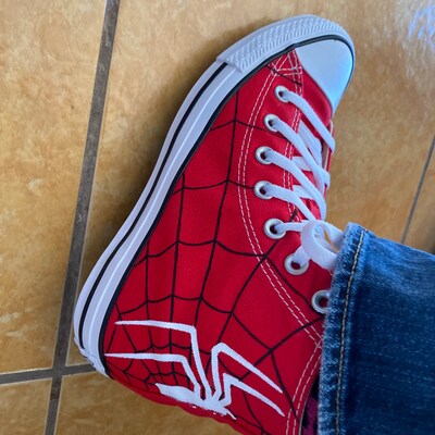 Custom Spiderman Logo Adult Converse - Etsy