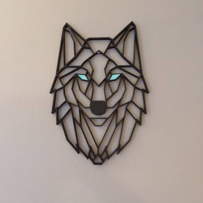 Geometric Wolf Hanging Wall Art Wolf Wall Decor Wolf Head Wolf Statue ...