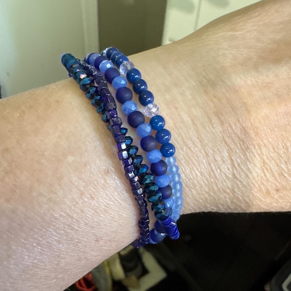 Green Blue and Silver Waterfall Charm Earrings - Etsy