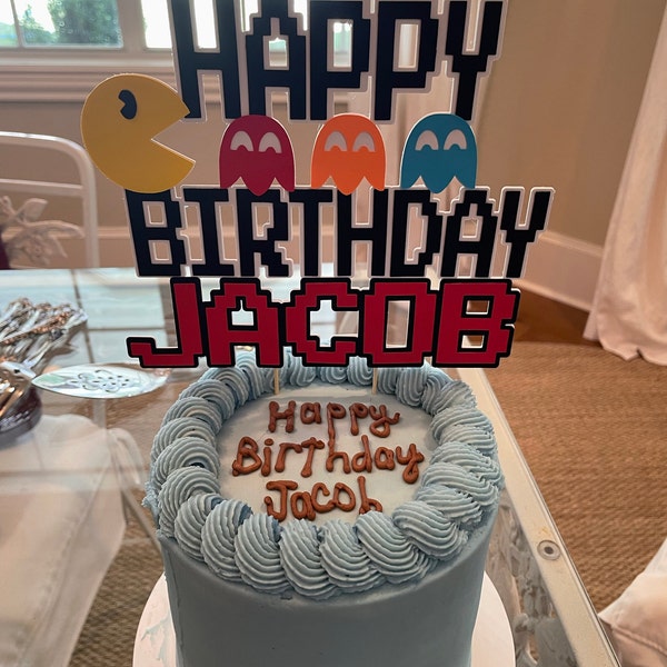 Birthday Cake Topper , Arcade Cake Toppers , Pac Birthday, 80’s ...