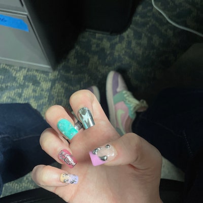 Chrome Swirls Silver Chrome Swirl French Tips chrome Change Available ...