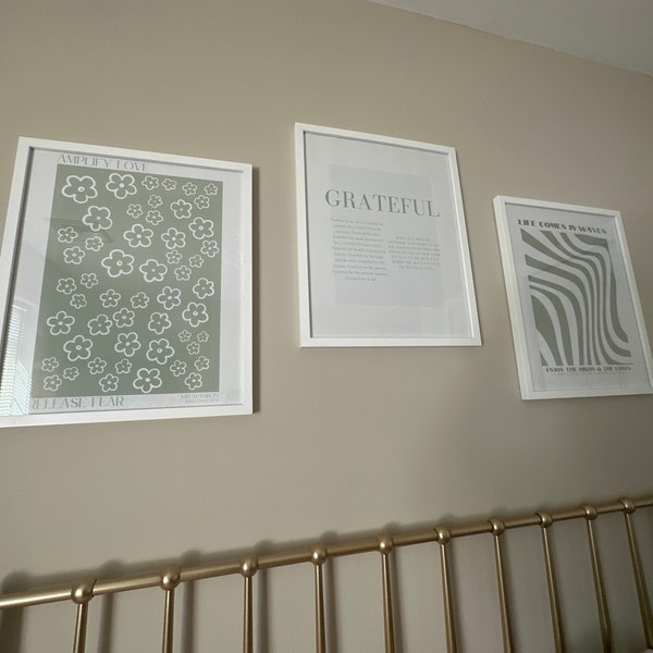 3 Purple Wall Prints, Digital Prints, Purple Wall Art, Cute Purple ...