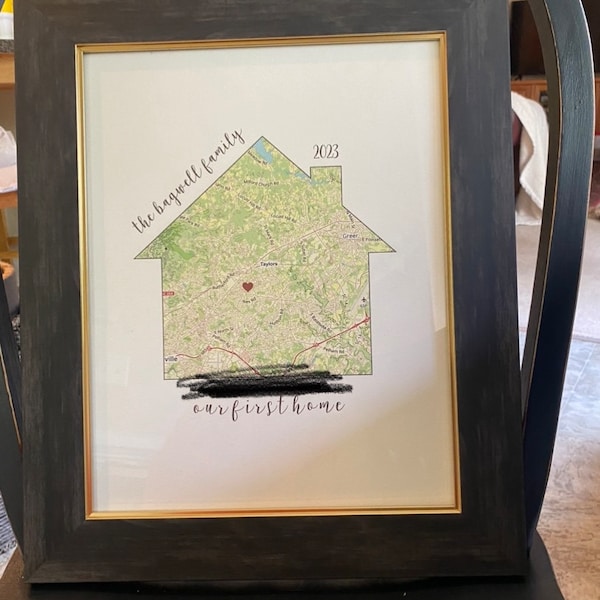 Housewarming Gift, Our First Home, House Map, First Home Gift for ...