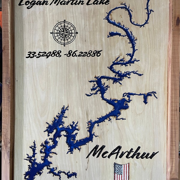 Logan Martin Lake Alabama Map Shape Silhouette Svg Png Dxf Pdf Eps ...