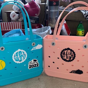 Water Resistant 3D Printed Monogram Bogg Bag Tag, Monogram Bag Tag ...