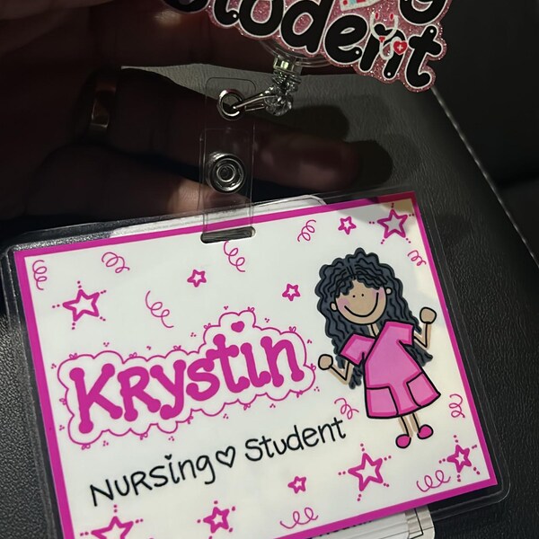 Personalized HORIZONTAL Badge Buddy: Healthcare Name Tag Badge Back 4”W ...
