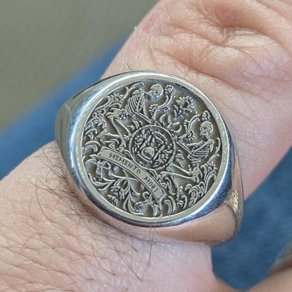 14K Gold Seal of Seven Archangels Signet Ring, Solomon Seal Ring ...