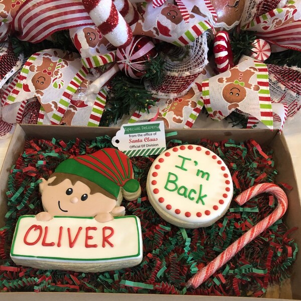 Elf Name Plaque Cookie Cutter With Optional Stencil Guide, Elf Cookie ...