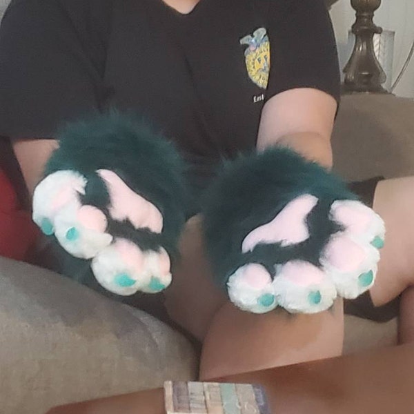 17 Colorsfursuit Furry Cat Paws With Claw, Fursuit Cat Gloves, Cosplay ...