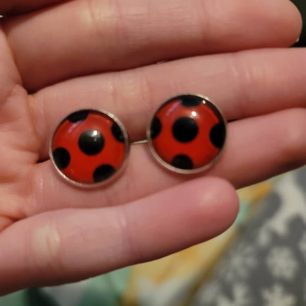 Ladybug Earrings, Lady Bug Stud Earrings Halloween Costume, Ladybug ...