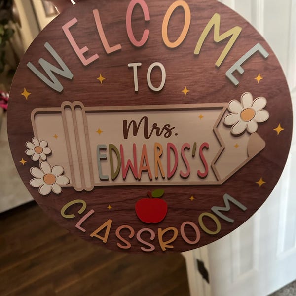 Personalized Teacher Door Sign, Teacher Gifts, Custom Teacher Door ...