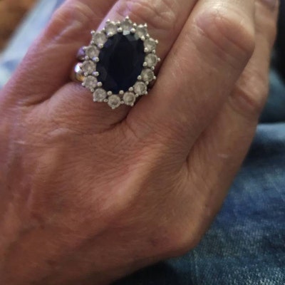 Royal Sapphire Ring, Inspired by Princess Diana, Comes With Golden Coin ...