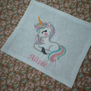Cute Rainbow Unicorn Embroidery Design With Applique Number 1, Baby ...