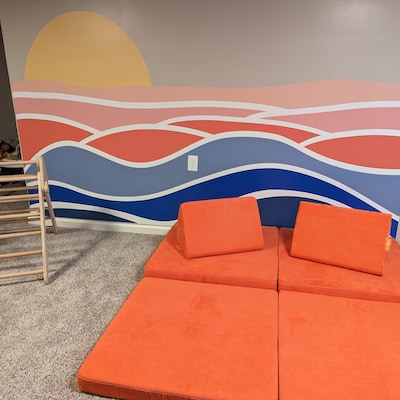 Wave Wall Decal / Wave Wall Mural / Wave Wallpaper / Nautical Wall ...