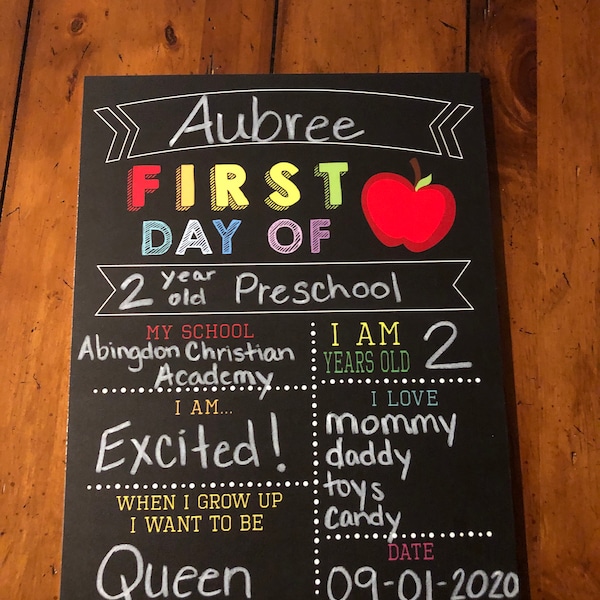 2-in-1 Reusable Back to School Sign, First & Last Day of School Sign ...