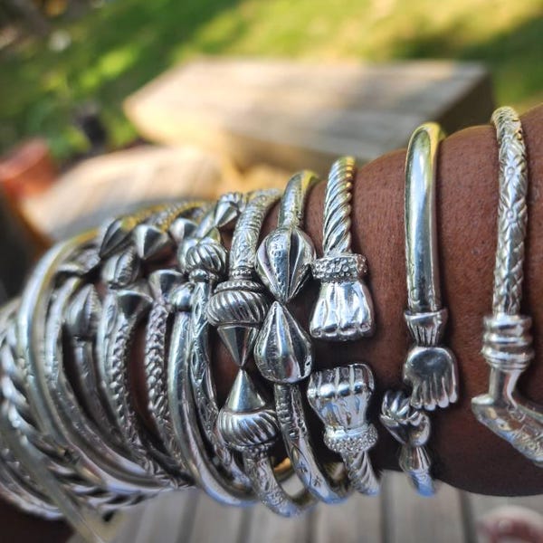 Fist .925 Sterling Silver West Indian Bangles, Bangle Set, Caribbean ...