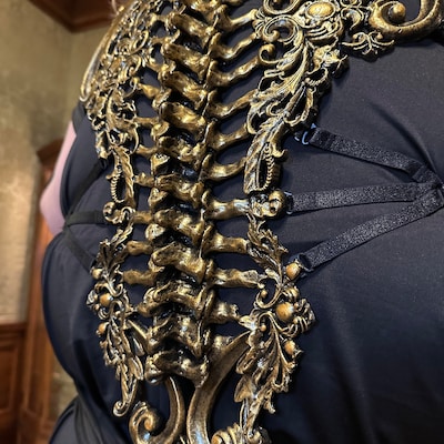 Gold Spine Metallic Latex Rubber Filigree Back Piece Armour Harness ...
