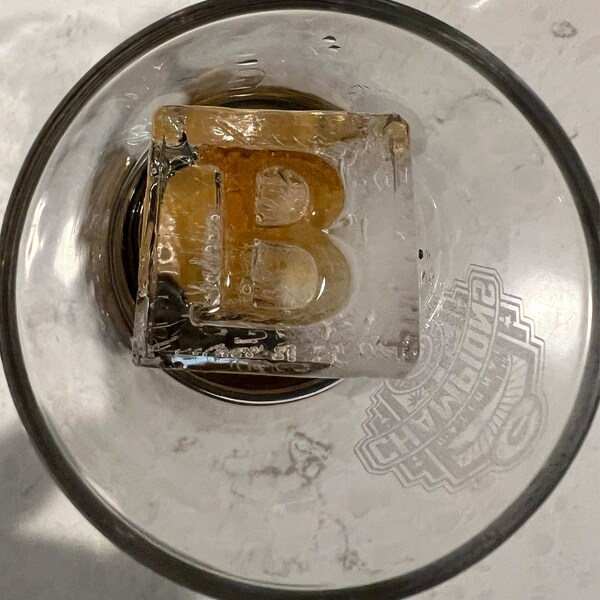 Initials on Ice, Custom Personalized 2" Ice Cube, Unique Whiskey ...