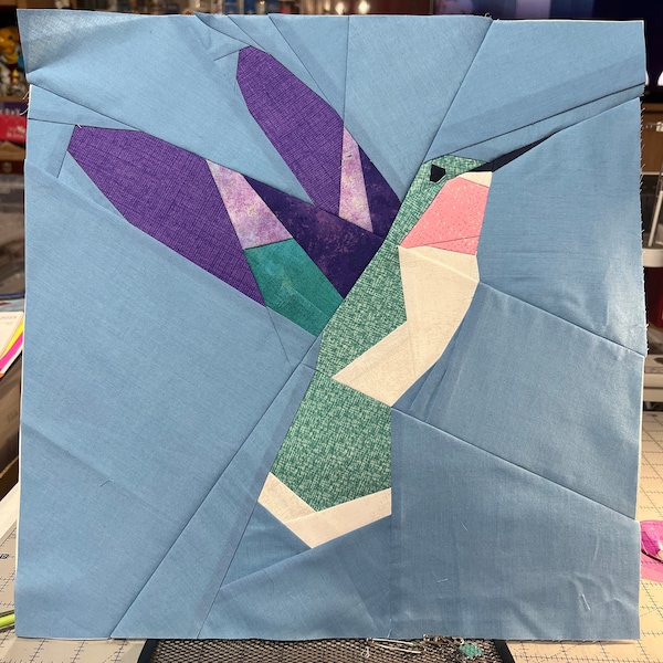 Hummingbird Foundation Paper Pieced Pattern - FPP Rainbow Mini Quilt - Etsy