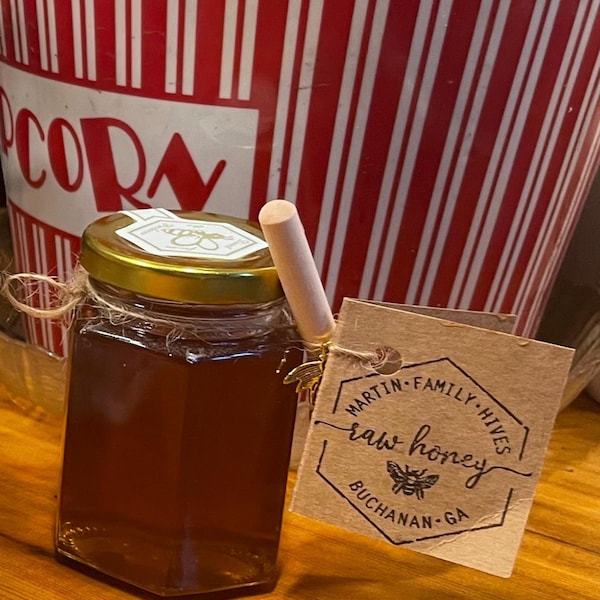 Raw Honey Labels Stamp - Honey Labels for Jars Rubber Stamp - Local ...