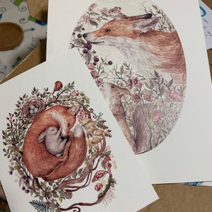 Whimsical Art, Fox Art, Rabbit Art, Cottagecore Art, Whimsy Art ...