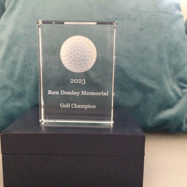 Personalized Crystal Golf Award, Laser Etched K9 Glass - Etsy
