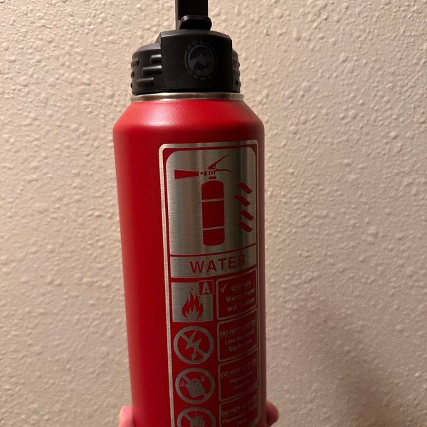 Personalized Fire Extinguisher Water Bottle, Custom Engraved ...