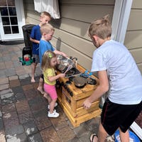 Centered Working Sink Mud Kitchen With Oven | Cedar Play Kitchen for ...
