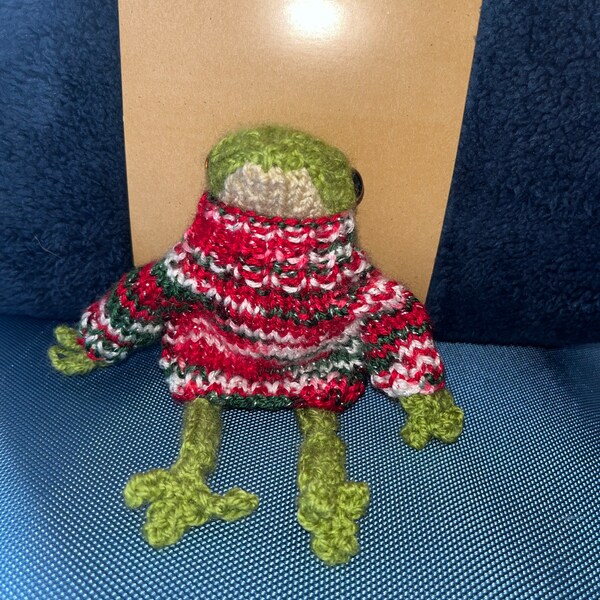 Pale Green With Cream Tummy Hand Knitted Frog - Etsy