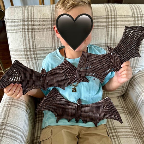 Halloween Bats Wicker Wall Decor Hanging Scary Bats Wicker Wall Art for ...