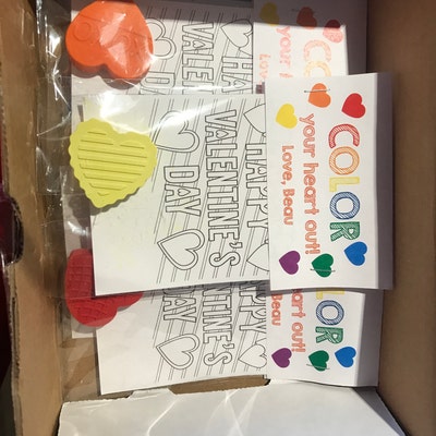 Valentine's Day Crayons Custom Cards for Classroom Exchange With Heart ...