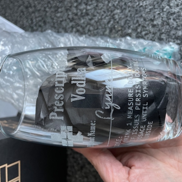 Personalised Engraved Glass Custom ANY Glass ANY Drink Prescription Gin ...