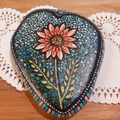 Hand Painted Rock Florals From Inspirationrocks4u Set of 2 - Etsy