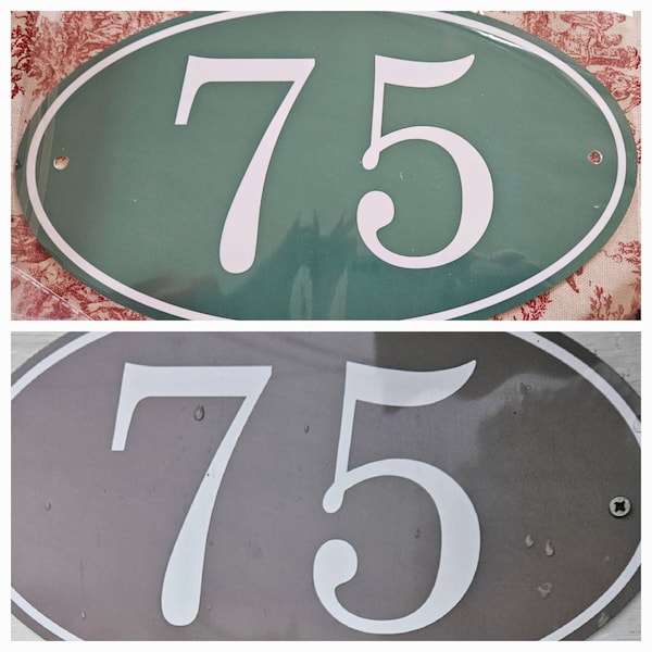 Custom Oval House Number Sign Green Aluminum 12"w X 7"h, Personalized ...