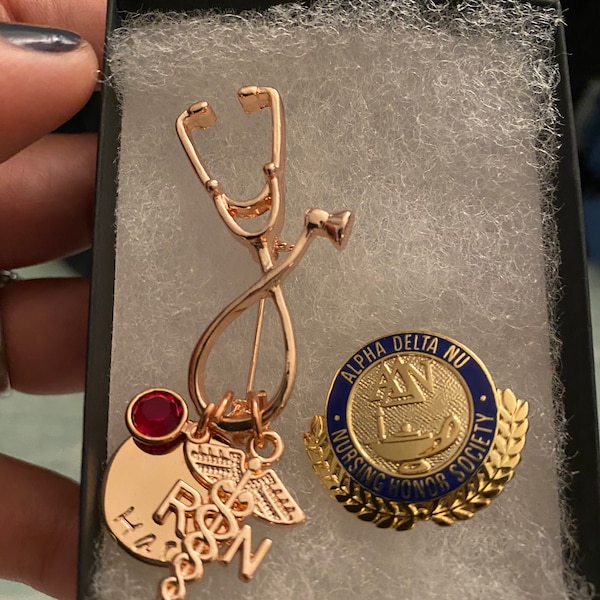 Rose Gold RN Pin - Nurse Pin - RN Pin - Nurse Gift - RN Gift - Pinning ...