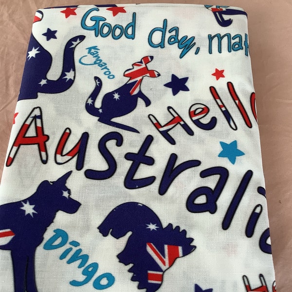 Jumping Aussie Fabric - Hello Australia Good Day Mate by Cutiecat ...