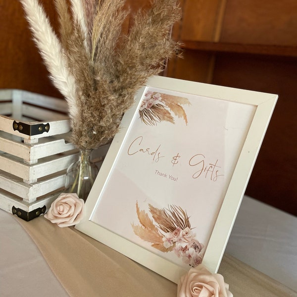 Pampas Grass Custom Sign, Bohemian Wedding, Baby Shower Sign, Create ...