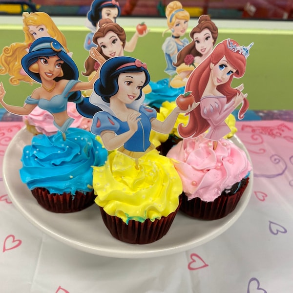 Disney Princesses Cupcake Toppers - Etsy