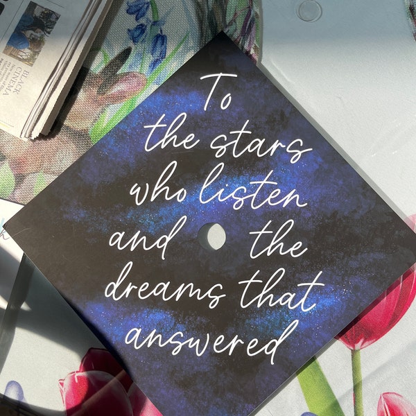 Galaxy Custom Grad Cap Topper / Printed Graduation Cap Topper / Space ...
