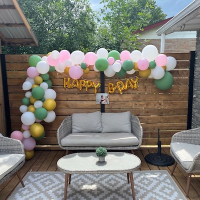 2022 Graduation Balloon Arch Blue/white/gold Sparkle Foil Balloon ...