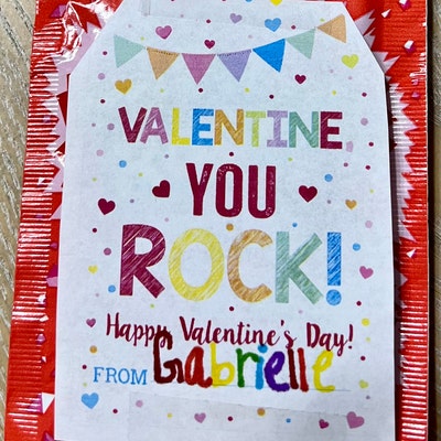 You Rock Valentine's Day Gift Tags, Kids Classroom Pop Rocks Printable ...