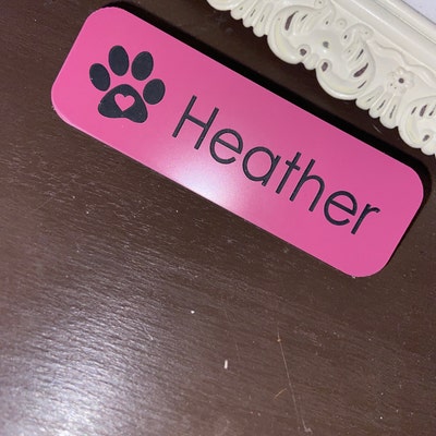 PAW PRINT Vet Tech Name Tag Veterinarian RVT Name Badge Veterinary ...