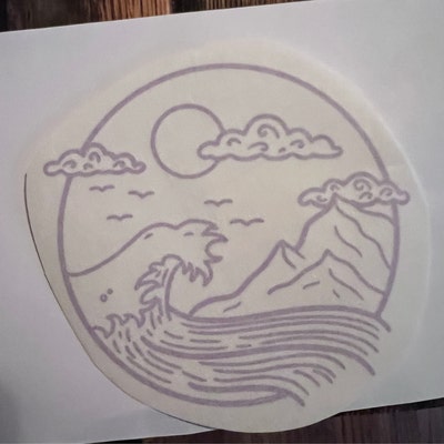 Mountain Ocean Waves Vinyl Decal Car Decal Window Decal Adventure Lover ...