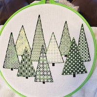 CRAZY PATCH Blackwork / Backstitch Pattern / Chart - Counted Cross Stitch - Geometric Patchwork ...